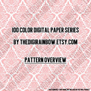 100 Damask Digital Paper Wedding Digital Paper Rainbow Damask ...
