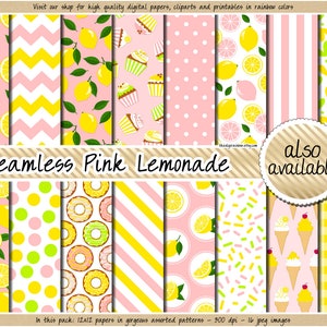 SALE Lemon Digital Paper Lemonade Digital Paper Fruit Digital Paper Ice ...