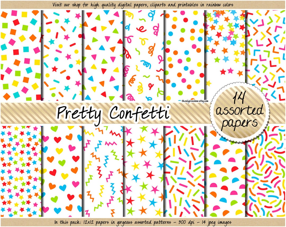 SALE Confetti Digital Paper Party Digital Paper Printable Birthday ...