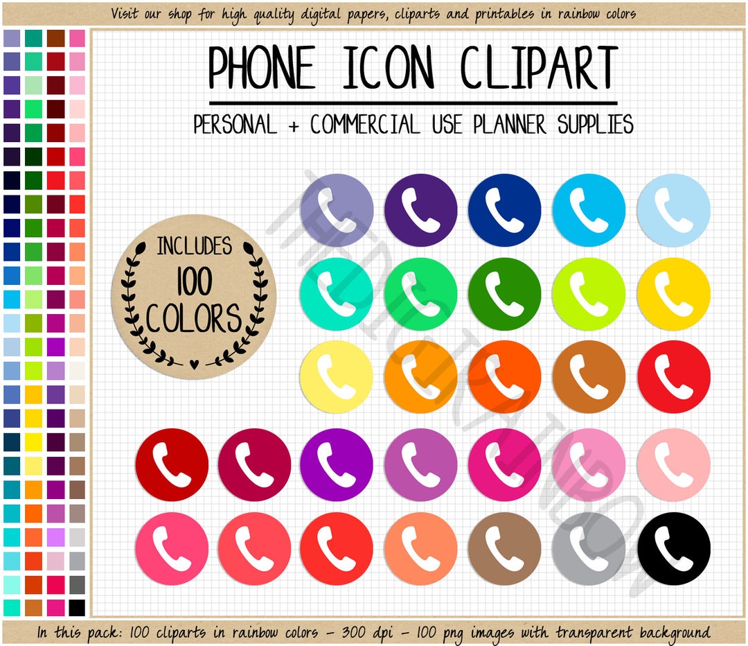 SALE 100 PHONE Clipart Phone Sticker Phone Call Stickers Phone ...