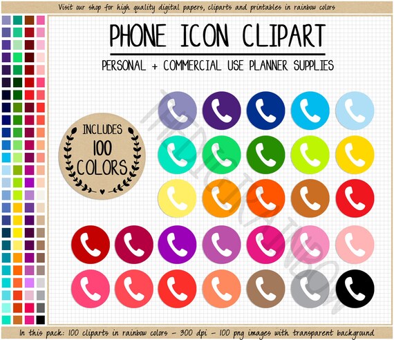 SALE 100 PHONE Clipart Phone Sticker Phone Call Stickers Phone | Etsy