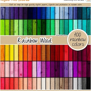 SALE 100 Wood Digital Paper Natural Wood Print Colored Wood Background ...