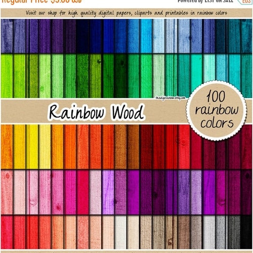SALE 100 Wood Digital Paper Natural Wood Digital Paper Colored - Etsy