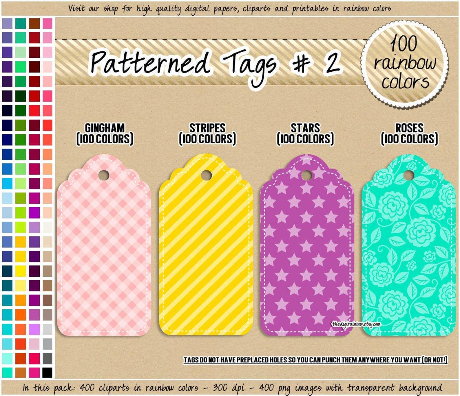SALE 400 Tag Clipart Scallop Tag Rainbow Printable Tag Fancy Tag ...
