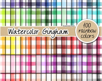 Bright Pastel Gingham Digital Paper and Background Images - Etsy