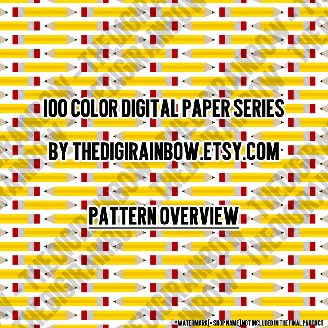 100 Pencil Digital Paper School Digital Paper Art Digital - Etsy