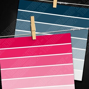 SALE 100 Paint Chip Digital Paper Rainbow Ombre Background Gradient ...