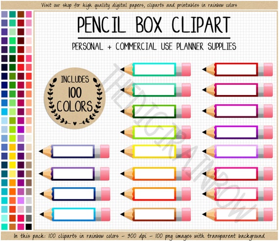 SALE 100 PENCIL Header Sticker School Supplies Rainbow Pen - Etsy