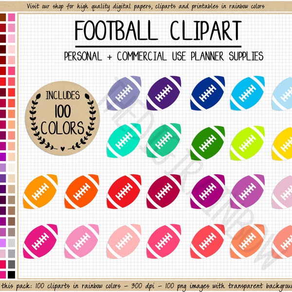 Football Clipart - Etsy