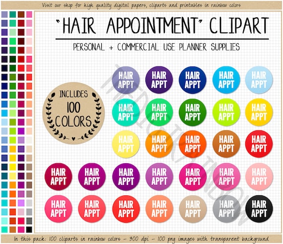 SALE 100 HAIR Sticker Hair Clipart Self Care Sticker Hair - Etsy