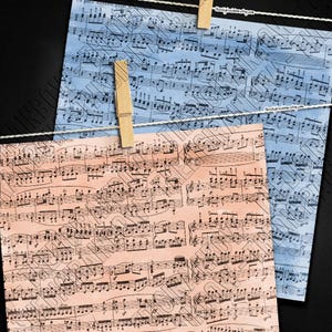 SALE 100 Music Sheet Digital Paper Vintage Watercolor Digital Paper ...