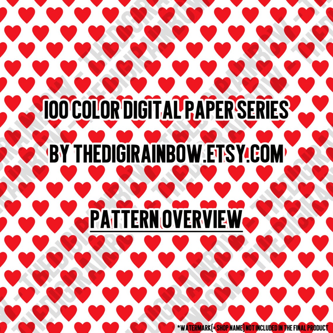 100 Rainbow Big Heart Digital Paper Valentine's Day - Etsy