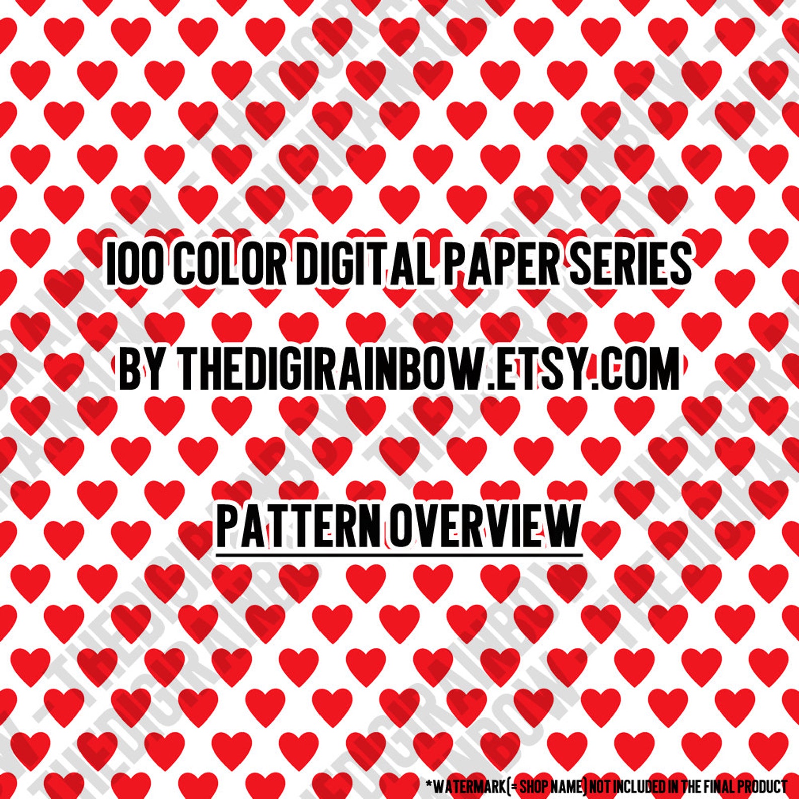100 Rainbow Big Heart Digital Paper Valentine's Day - Etsy