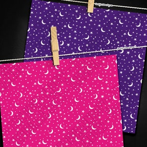 100 Seamless Moon and Star Digital Paper Starry Night Digital Paper ...