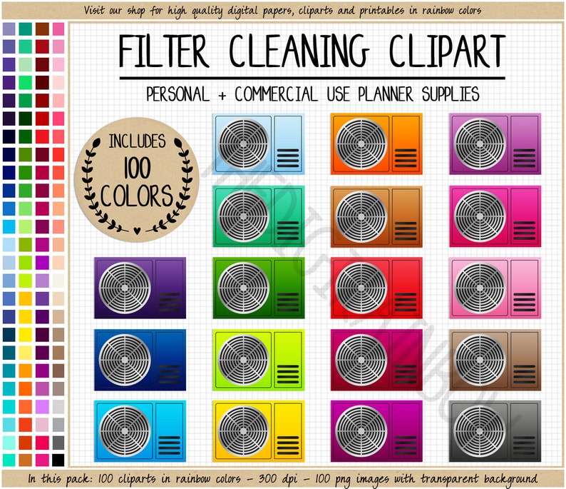 SALE 100 Air Filter Clipart Air Filter Sticker Cleaning - Etsy