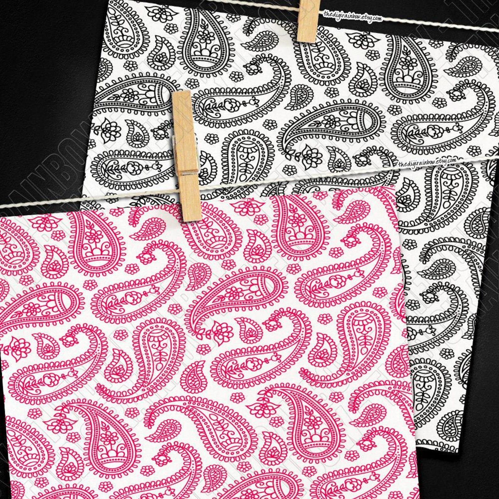 100 SEAMLESS Paisley Digital Paper Paisley Clipart Rainbow Paisley ...