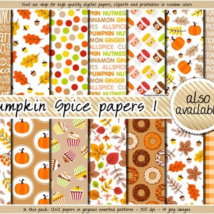 Pumpkin Spice Digital Paper Seamless Coffee Lover Fall Pattern Cute ...