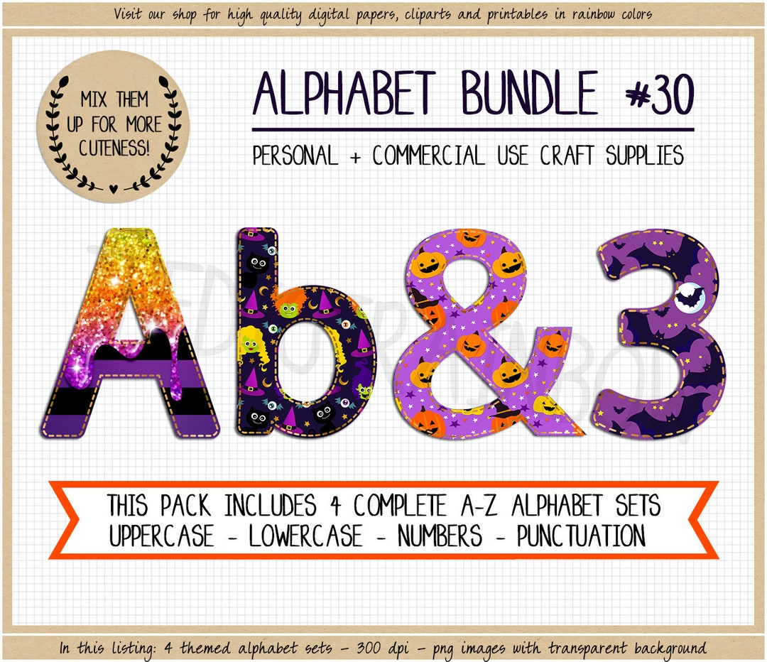 HOCUS POCUS Alphabet Halloween Sublimation Glitter Drip Applique ...