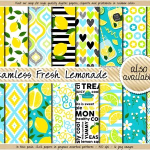 SALE Lemon Digital Paper Lemonade Digital Paper Fruit Digital Paper Ice ...
