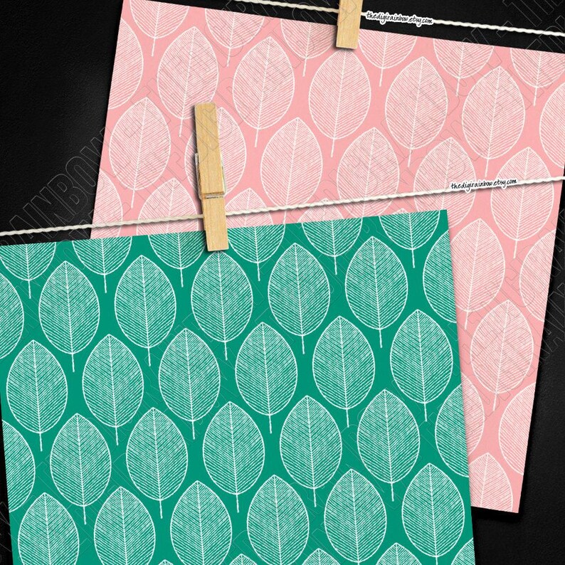 100 SEAMLESS Boho Digital Paper Leaf Pattern Nature Clipart Floral ...