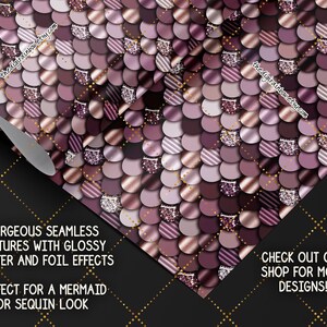 100 SEAMLESS Mermaid Digital Paper Rose Gold Fish Scale Texture ...