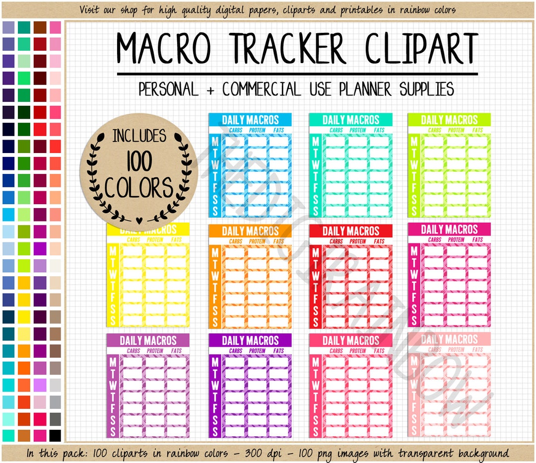SALE 100 DAILY MACRO Tracker Calorie Tracker Weight Loss Sticker ...
