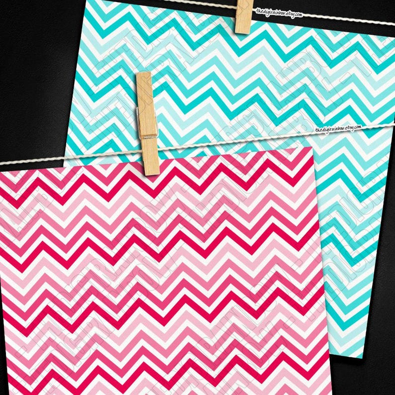 100 Seamless Chevron Digital Paper Ombre Rainbow Clipart Printable ...