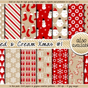 SALE Christmas Digital Paper Christmas Printable Paper Kraft Christmas ...