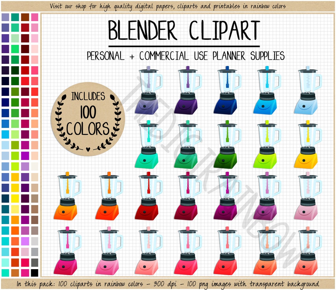 SALE 100 BLENDER Clipart Mixer Sticker Rainbow Digital Sticker Baking ...