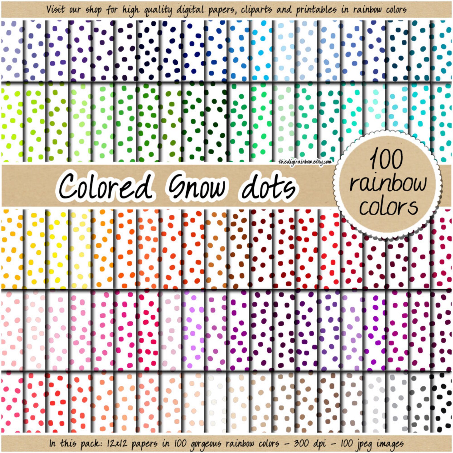 100 SEAMLESS Confetti Digital Paper Rainbow Digital Paper - Etsy