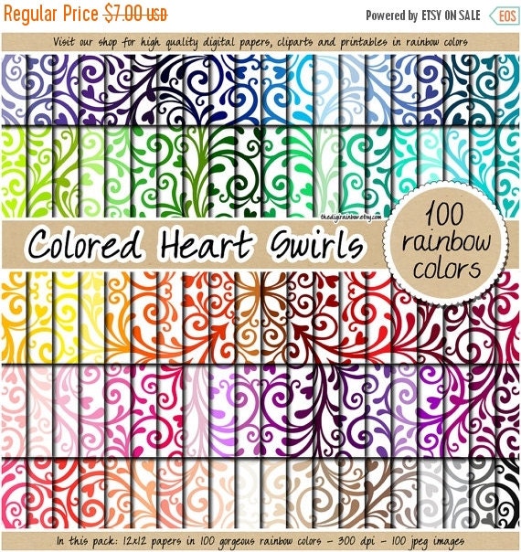 100 Heart Digital Papers Valentine's Day Digital Paper - Etsy