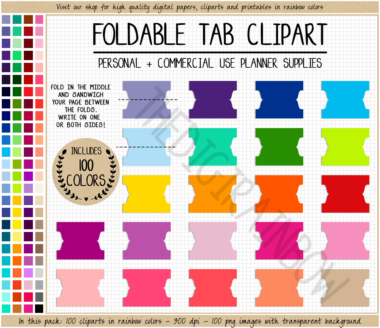 10 Tab Write On Dividers Clipart