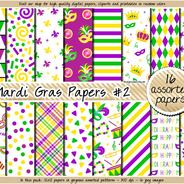 Mardi Gras Digital - Etsy