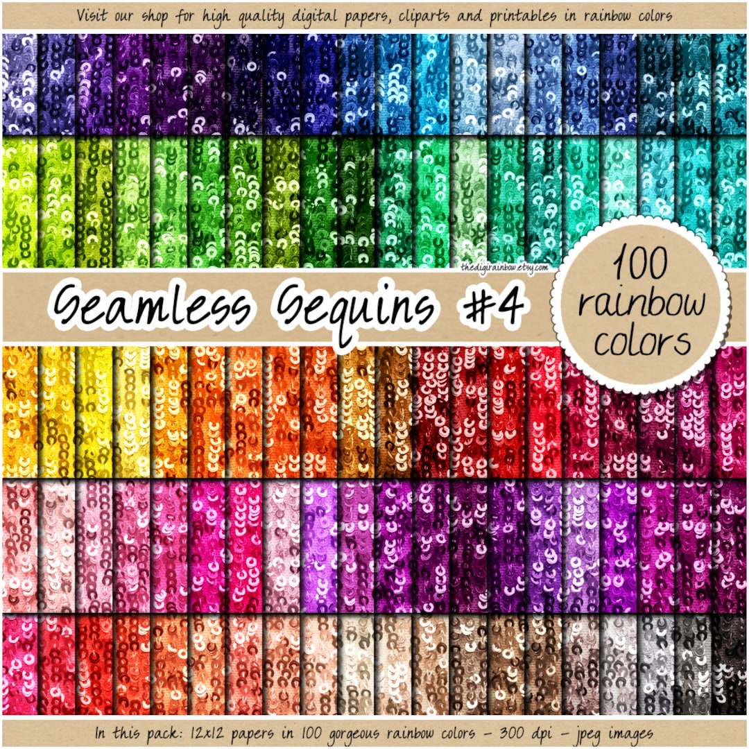 100 SEAMLESS Realistic Sequin Digital Paper Commercial Use Sublimation ...