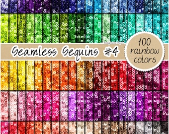 100 SEAMLESS Sequin Digital Paper Sequin Sublimation Design Rainbow ...