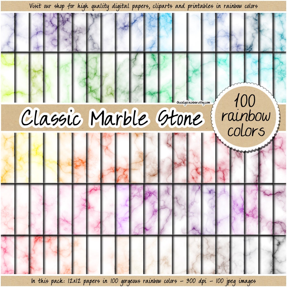 SALE 100 Marble Digital Paper Marble Backdrop Marble Stone - Etsy