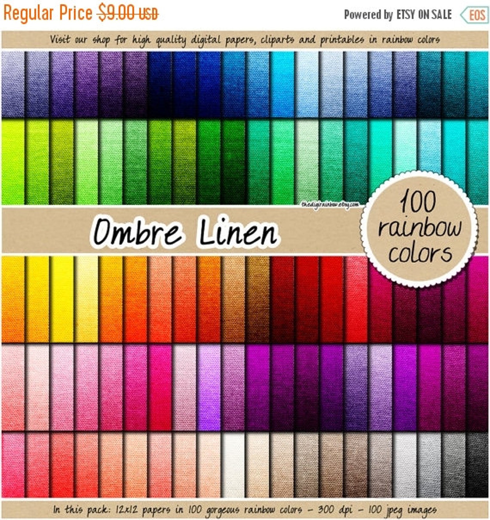 SALE 100 Ombre Linen Digital Paper Ombre Fabric Digital Paper - Etsy