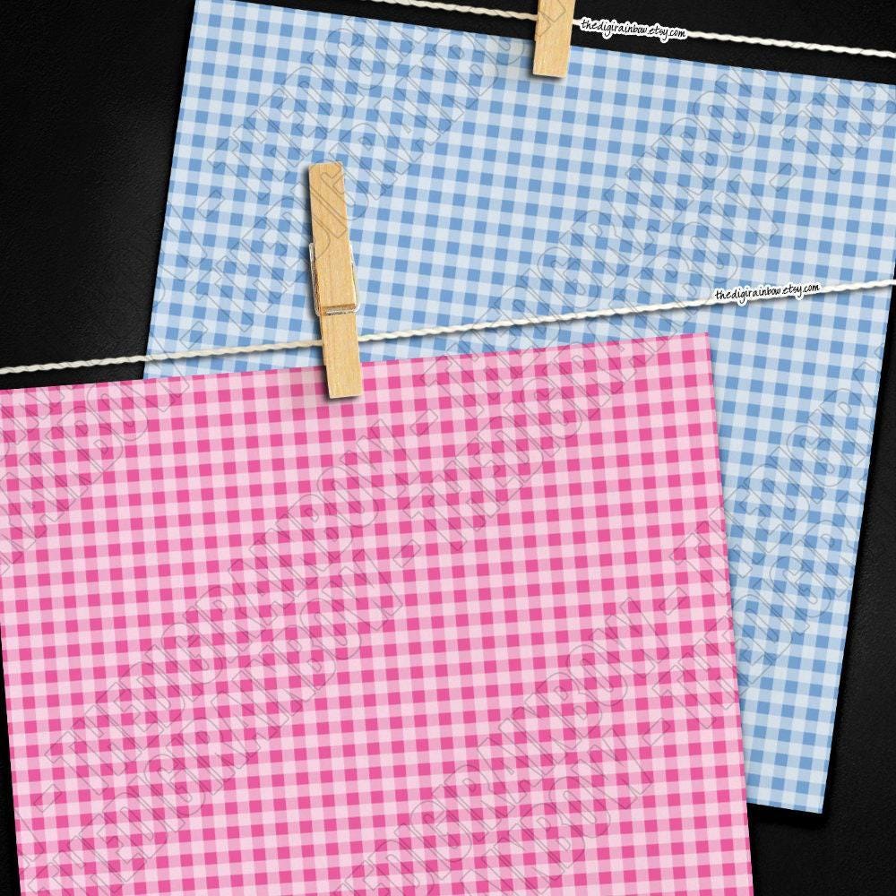 100 Straight Gingham Digital Paper Seamless Rainbow Gingham Pattern ...