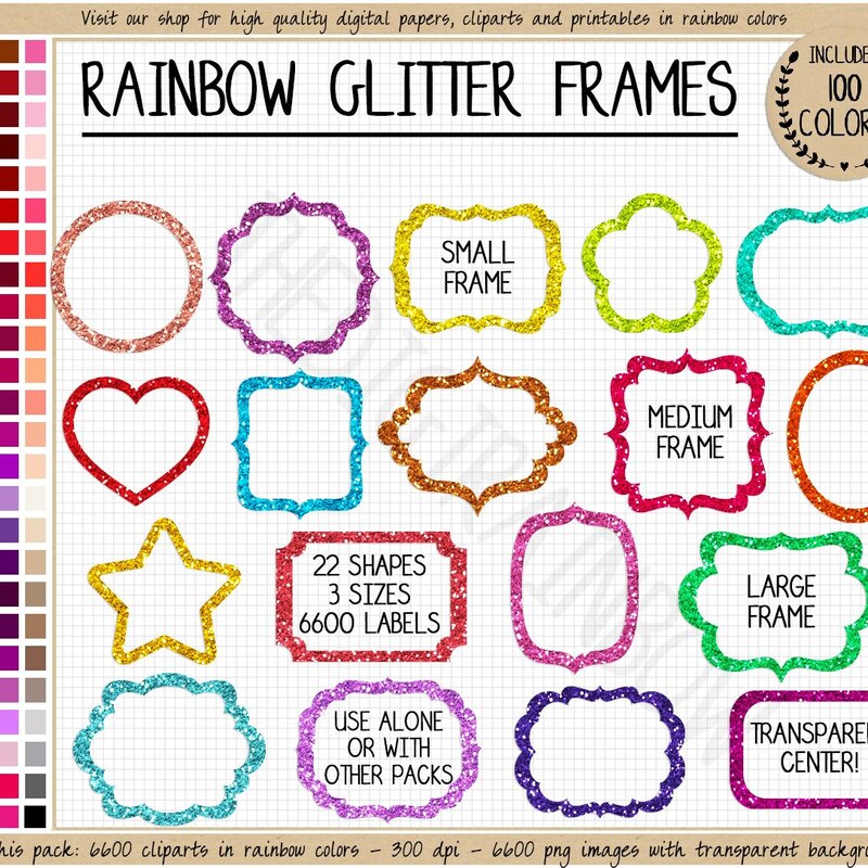 Glitter Frames - Etsy