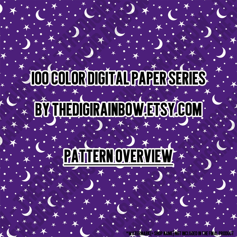 100 Seamless Moon and Star Digital Paper Starry Night Digital - Etsy