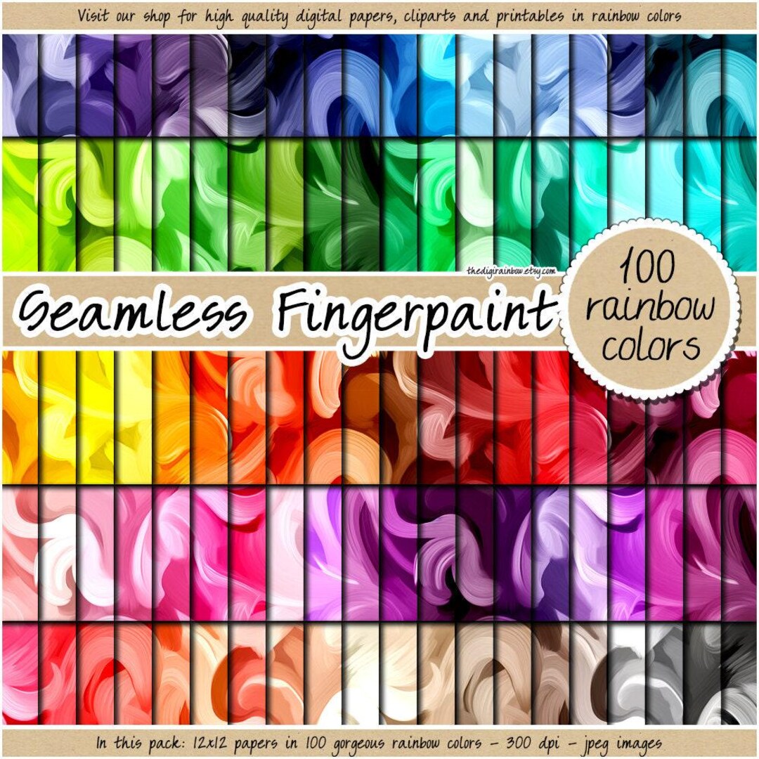 100 SEAMLESS Hand Painted Digital Paper Watercolor Pattern Gouache ...