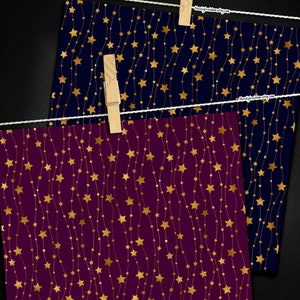 100 Seamless Gold Star Digital Paper Foil Printable Christmas Gift ...