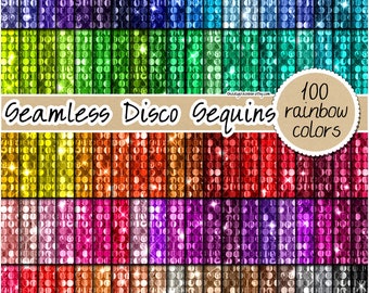 100 SEAMLESS Sequin Digital Paper Sequin Sublimation Design Rainbow ...