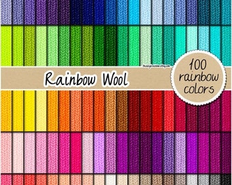 Wool Texture Digital Paper 100 Rainbow Colors Knitted Wool - Etsy