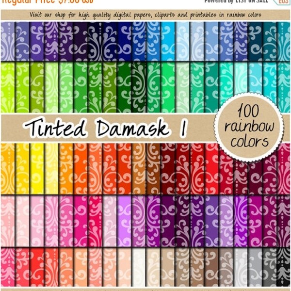 Damask Digital Paper - Etsy