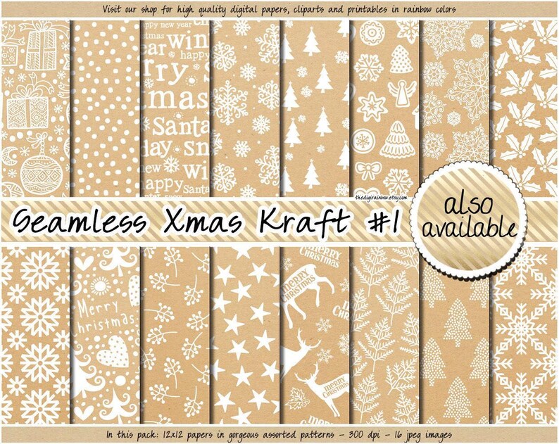 SEAMLESS Kraft Digital Paper Printable Brown Paper Texture Kraft ...