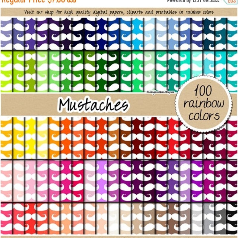 Mustache Pattern - Etsy
