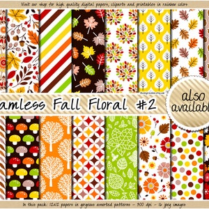SALE Apple Digital Paper Fall Pattern Thanksgiving Background Boho ...