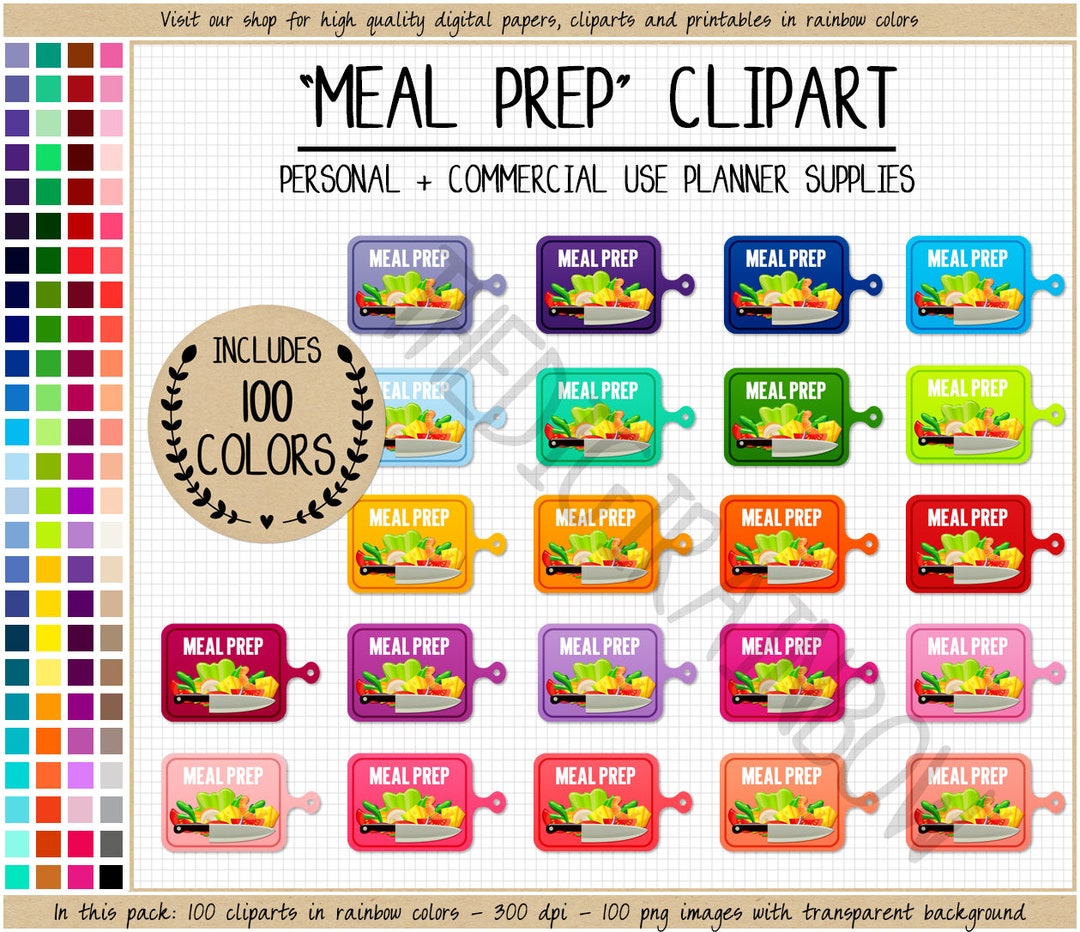 SALE 100 MEAL PREP Stickers Food Planner Sticker Meal Plan Journal Diet ...