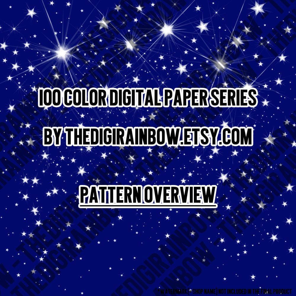 100 Star Digital Paper Starry Night Digital Papers Night Sky Digital ...